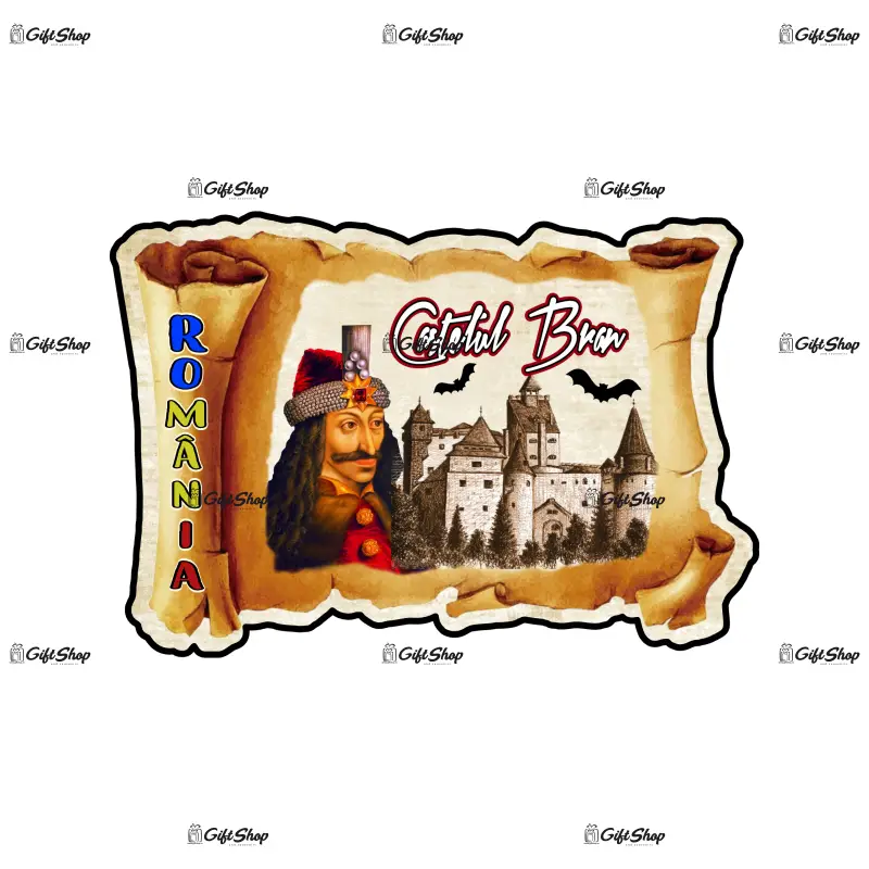 giftshop.ro - MAGNET FRIGIDER CASTELUL BRAN VLAD TEPES MGS0143