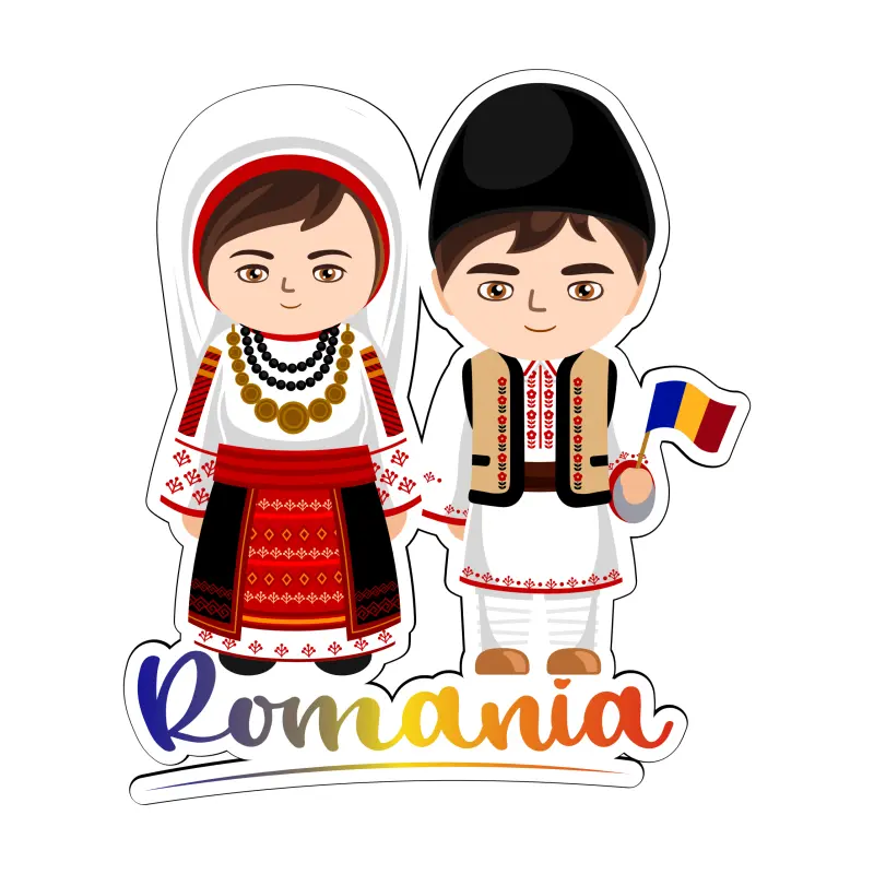 giftshop.ro - MGS126-Copii tarani port popular romania, magnet f