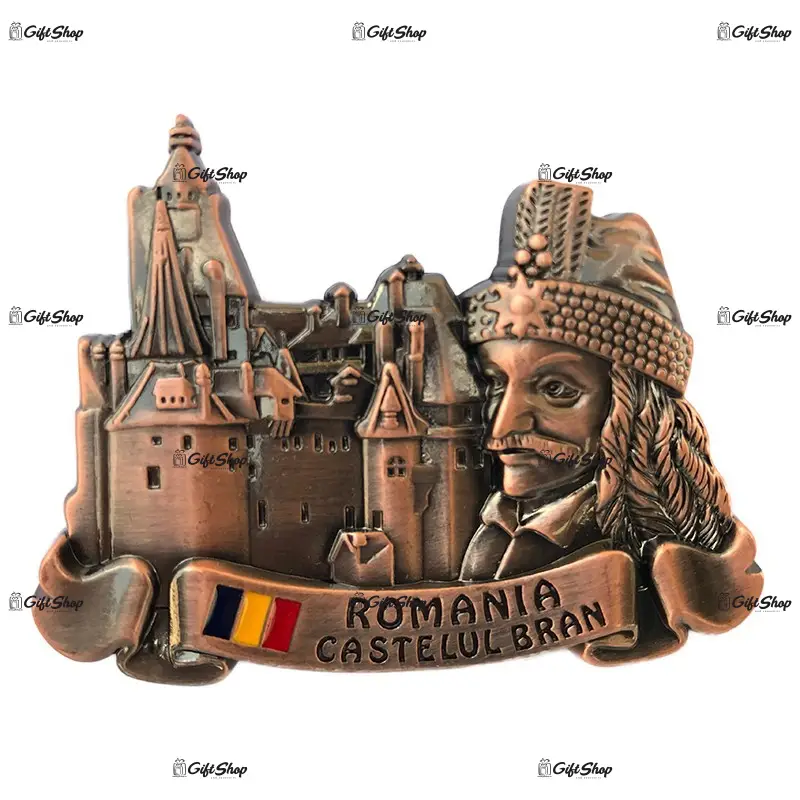 giftshop.ro - Magnet metal - Vlad Tepes si Castelul Bran