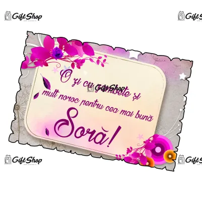 giftshop.ro - O zi cu zambete pentru cea mai buna sora, magnet f